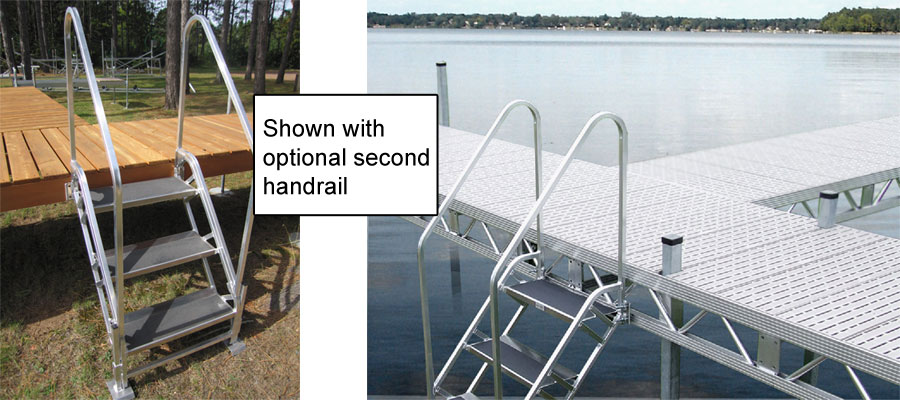 Sea wall and dock boarding steps